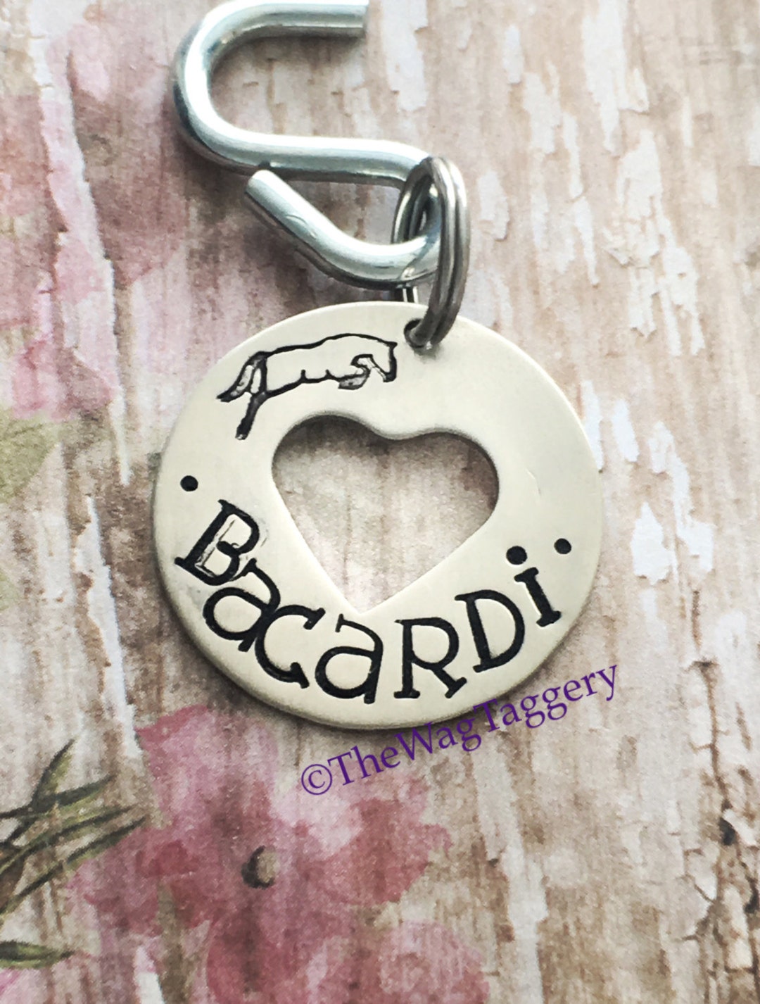 Personalized Horse Bridle Tag: Hand Stamped Aluminum With Heart - Etsy