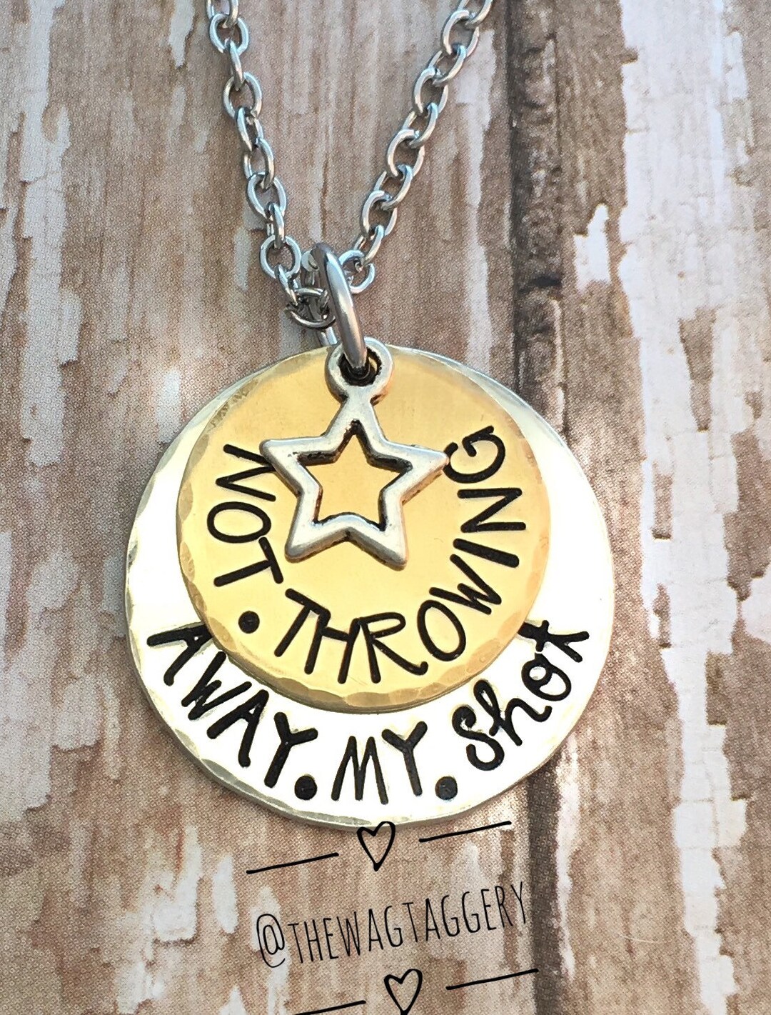 Pewter and Gold Filled Necklace - Not Throwing Away My Shot Layered ...