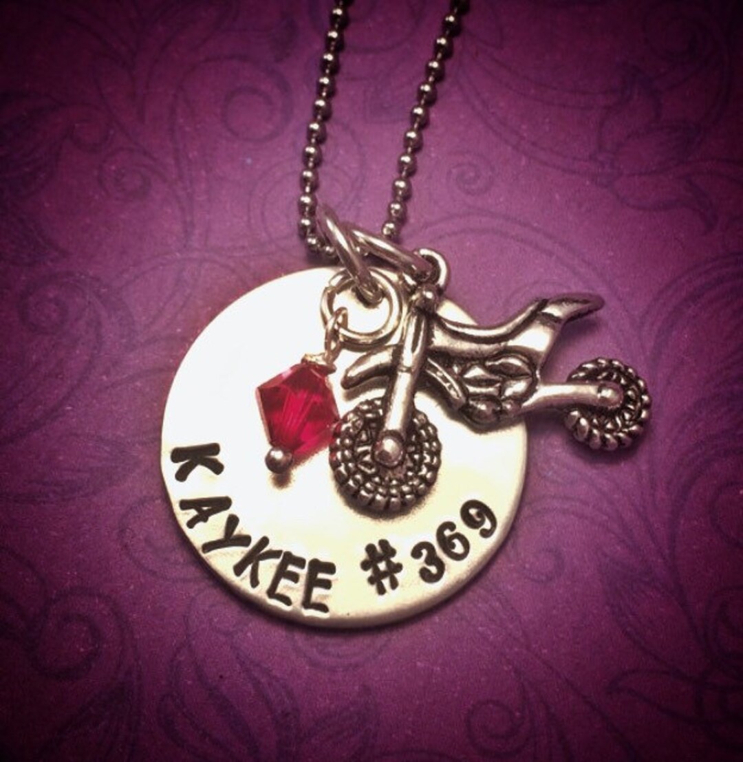 MX Name and Number - Personalized Motocross Necklace - MX Gift - Dirt ...