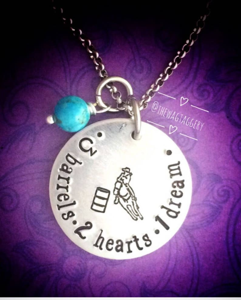 Custom Barrel Racing Necklace 3 Barrels Three Barrels Heart Dream ...