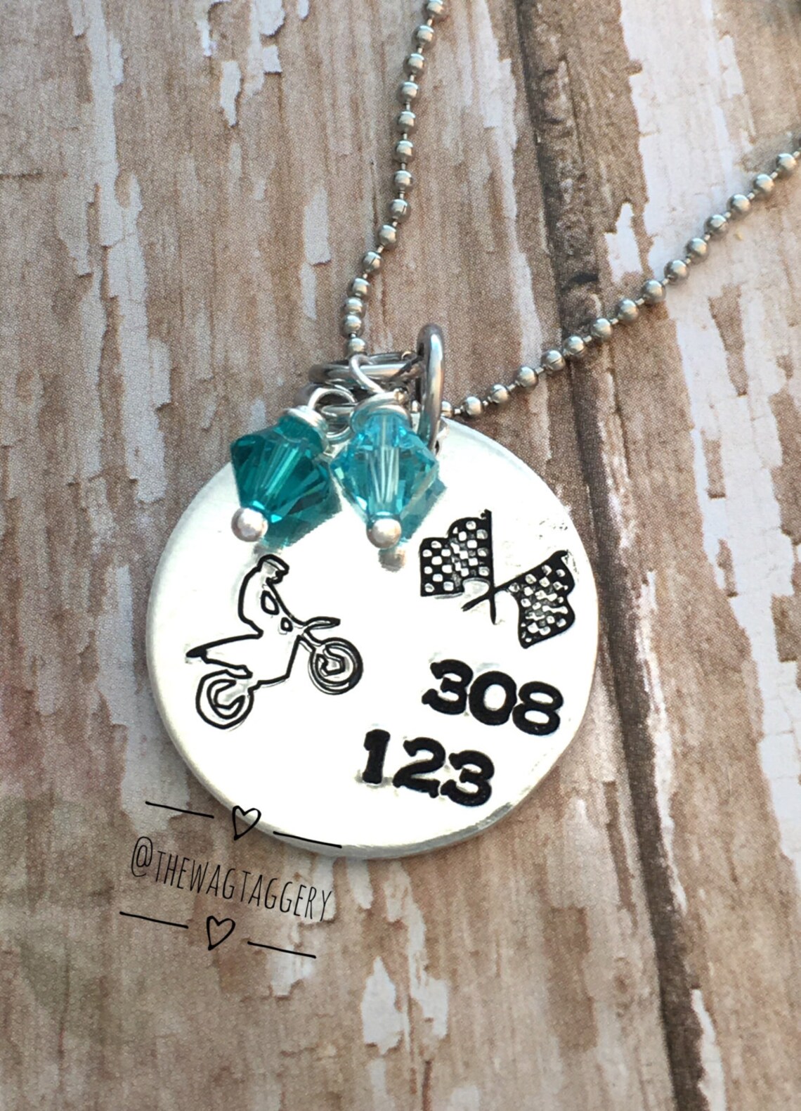 Personalized motocross jewelry MX necklace Custom | Etsy