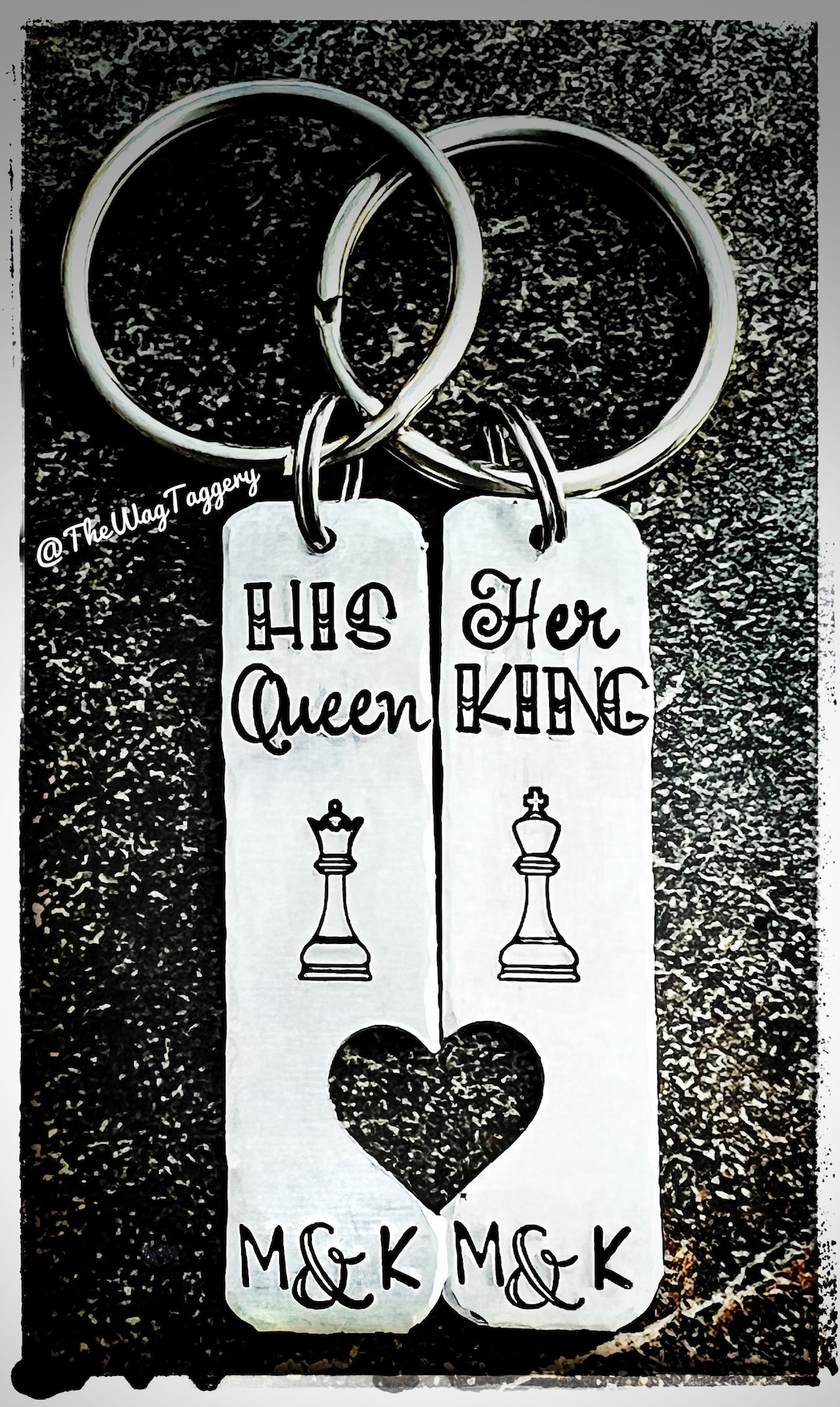 Personalized Chess Keychains: Her King, His Queen - Couples Gift - Etsy
