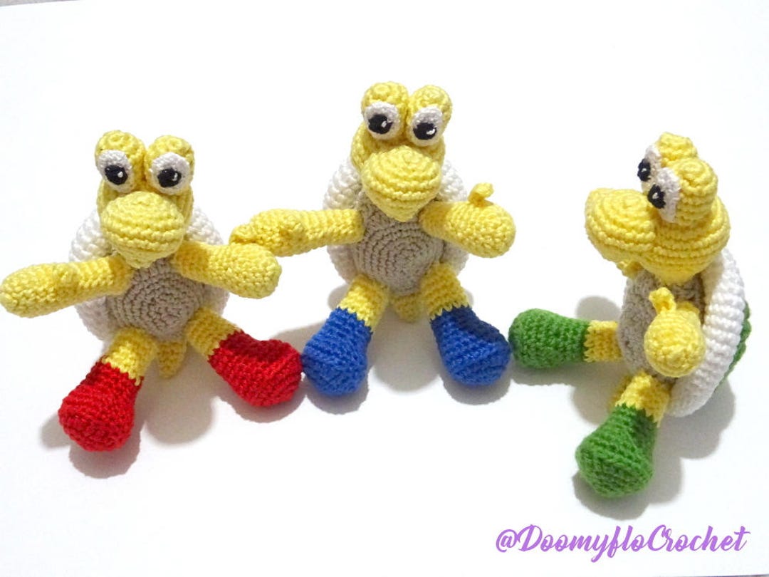 Koopa Troopa Amigurumi Turtle Handmade Crocheted Cotton Threads, Choice ...