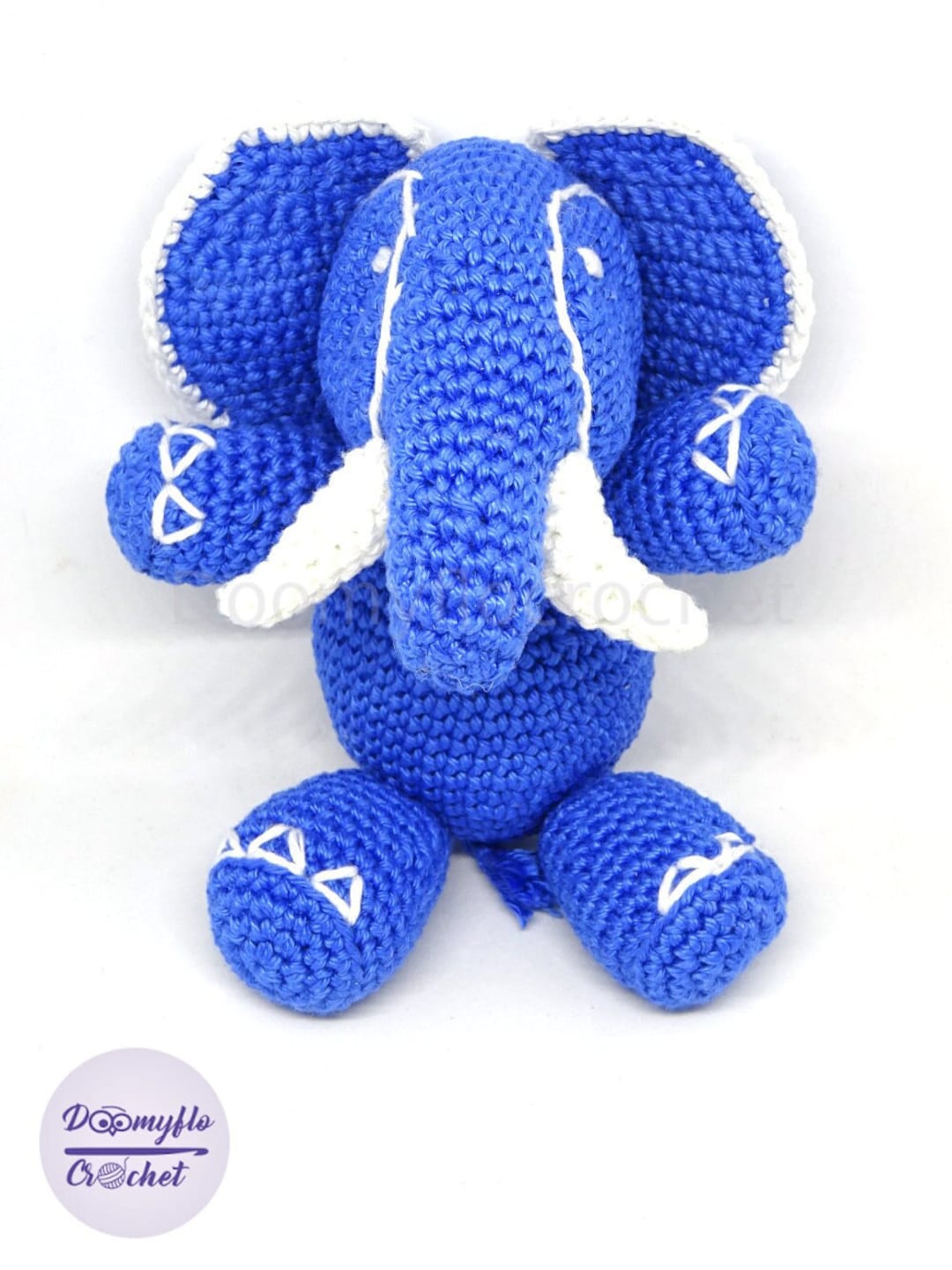 Blue Elephant Mascot Postgresql Plush Crochet Cotton - Etsy