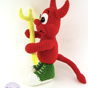 Red Demon Daemon Beastie BSD Devil Mascot Free BSD Crochet Cotton ...