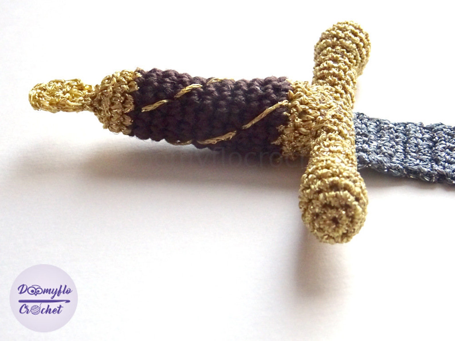 Sword Bookmark in Gold Cotton and Silver Crochet for Fans of | Etsy