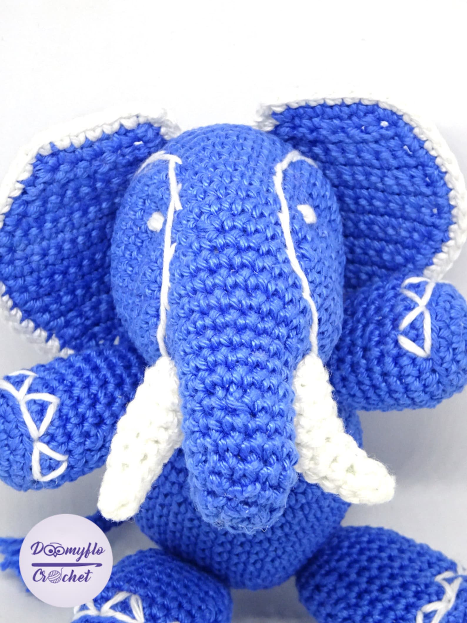 Blue Elephant Mascot Postgresql Plush Crochet Cotton - Etsy