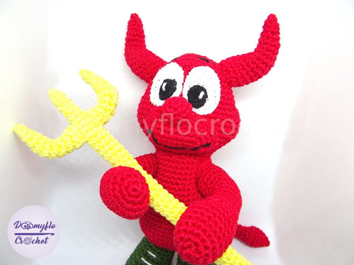 Red Demon Daemon Beastie BSD Devil Mascot Free BSD Crochet | Etsy