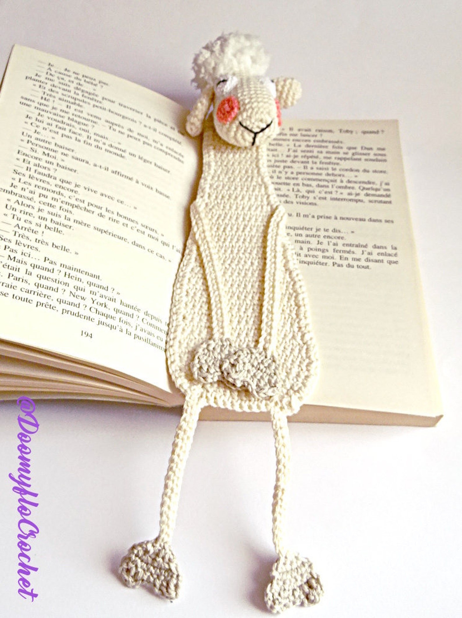 Textile Crocheted Shy Sheep Bookmark Accessories for Books - Etsy