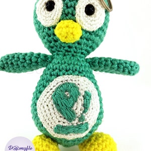 Penguin Keychain Cotton Crocheted With Logo Linux; Debian, Linux Mint ...