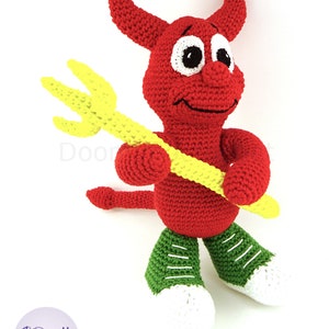 Red Demon Daemon Beastie BSD Devil Mascot Free BSD Crochet Cotton ...