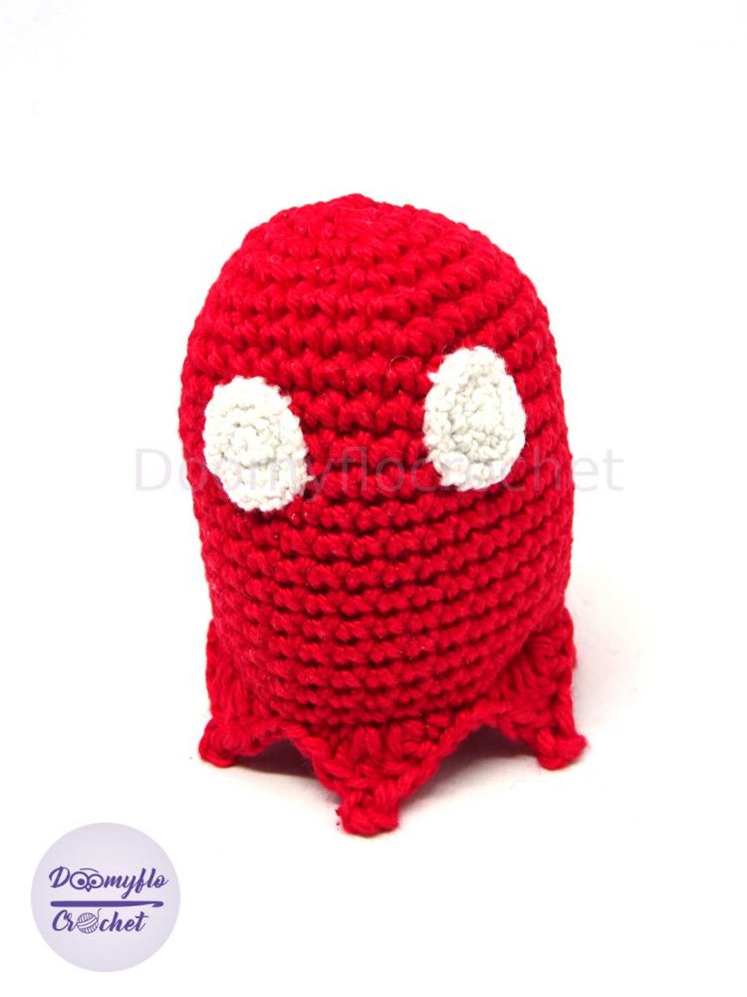 Amigurumi Red Cotton Ghost Crochet Figurine Pacman Video Games - Etsy