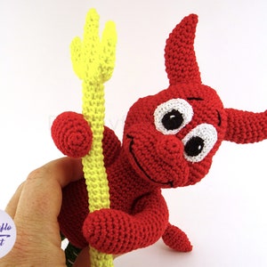 Red Demon Daemon Beastie BSD Devil Mascot Free BSD Crochet Cotton ...