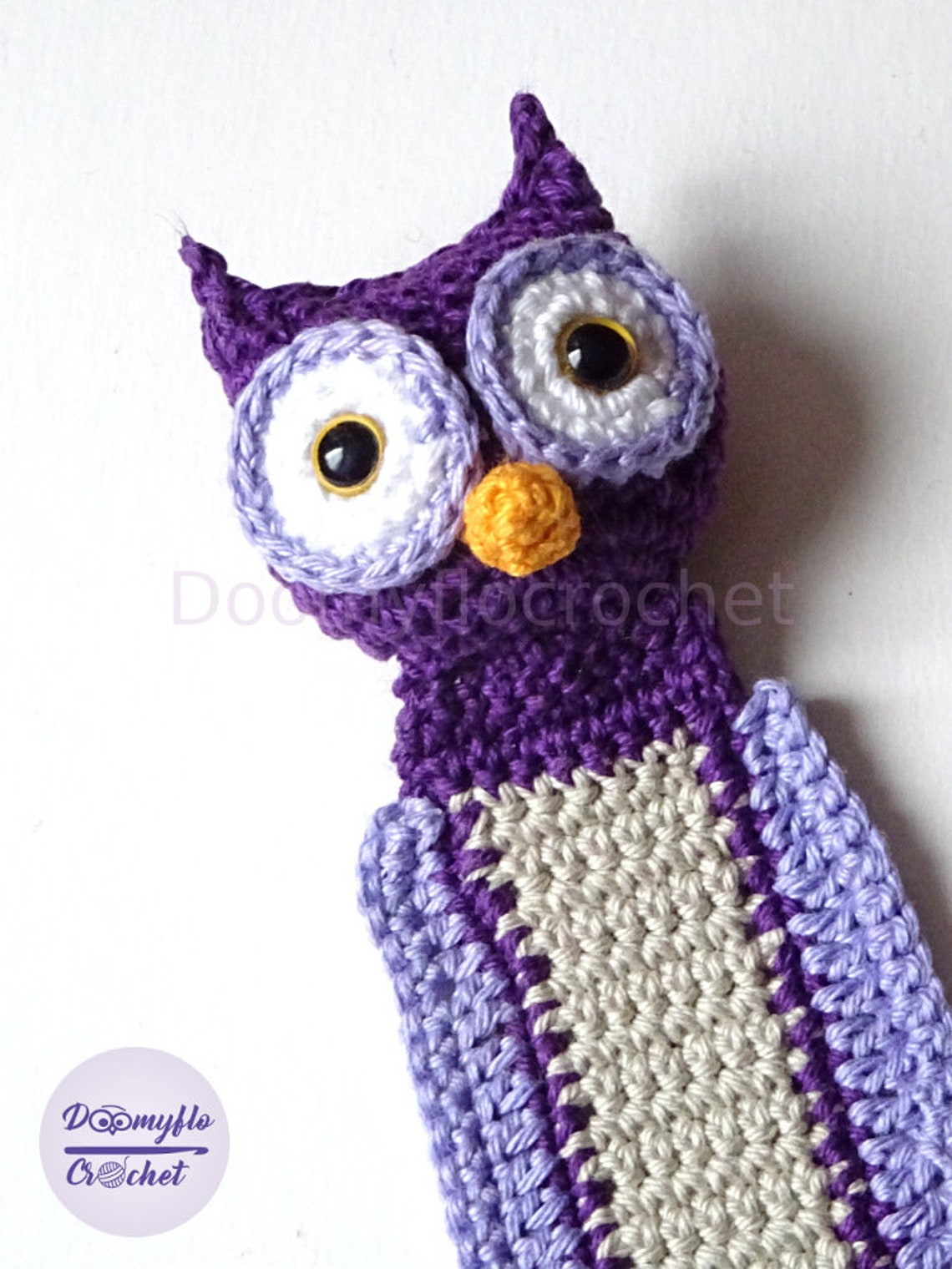 Owl Purple Bookmark Cotton Crochet Made | Etsy