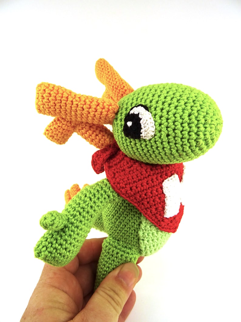 Konqi Dragon Plush KDE Linux Mascot Handmade Crochet Cotton - Etsy Canada