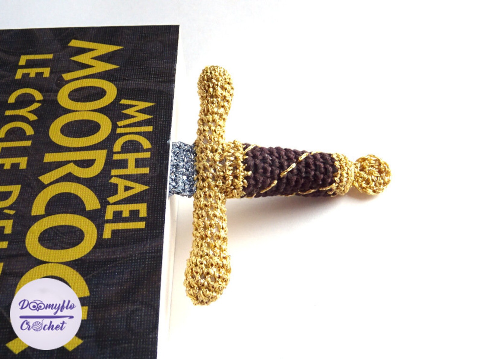Sword Bookmark in Gold Cotton and Silver Crochet for Fans of | Etsy