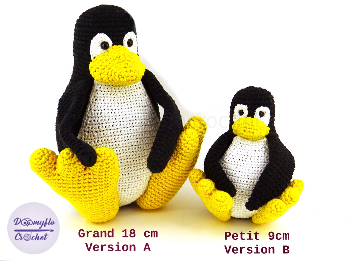 TUX LINUX Penguin Toy Amigurumi Figurine in Crocheted Cotton - Etsy