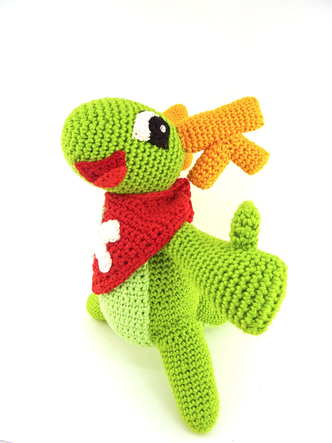 Peluche Dragon Konqi Mascotte KDE Linux En Coton Au Crochet Fait Main ...