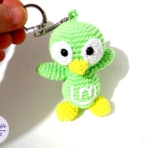 Penguin Keychain Cotton Crocheted With Logo Linux; Debian, Linux Mint ...