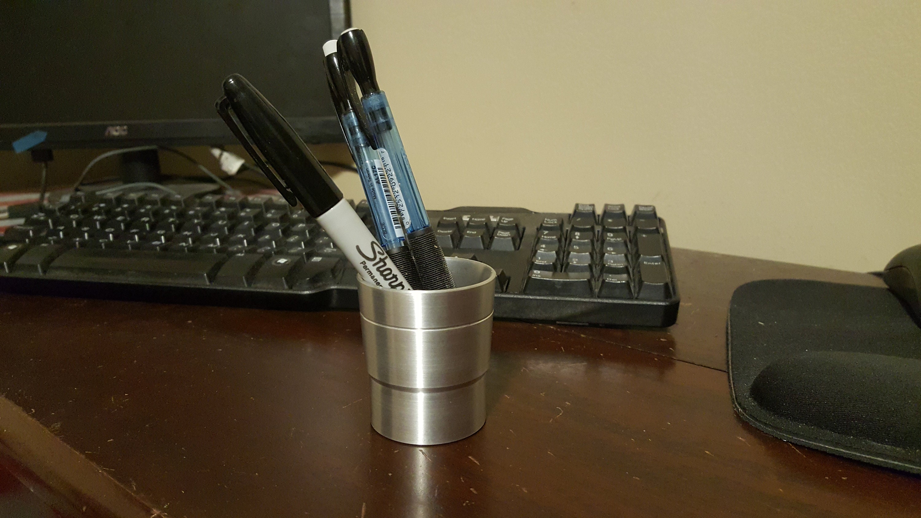 Pen Pot Model 1/B; a CNC Aluminum Pencil Holder (pencil Cup) for ...