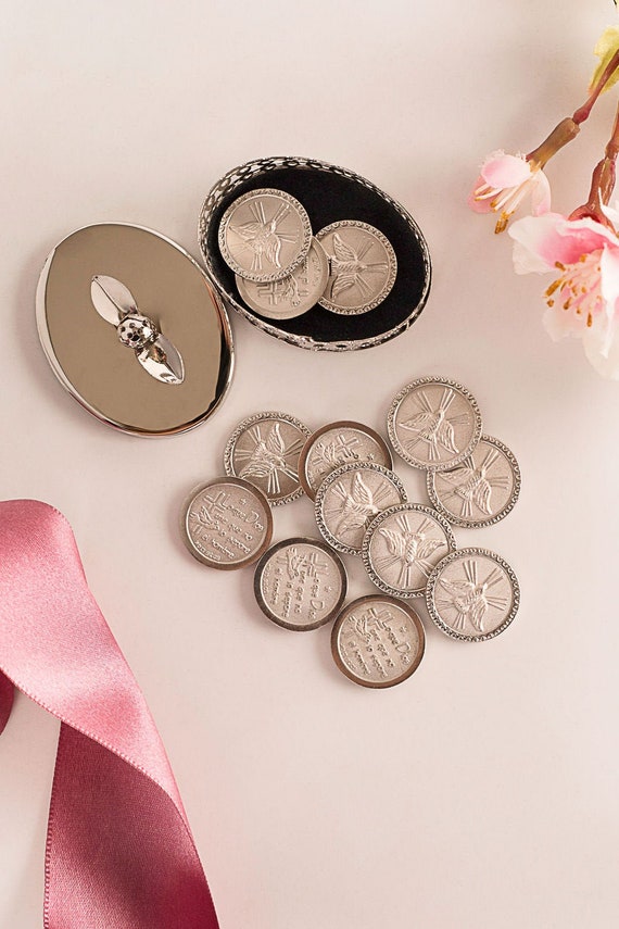 Weddings Decorations St Unity coins Benedict 14K white Laminated Gold ...