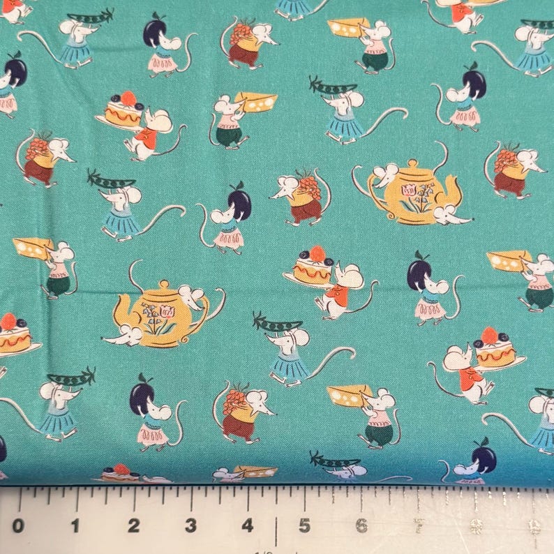 Afternoon Tea Louise Cunningham Cloud 9 Fabrics House Mouse Organic ...