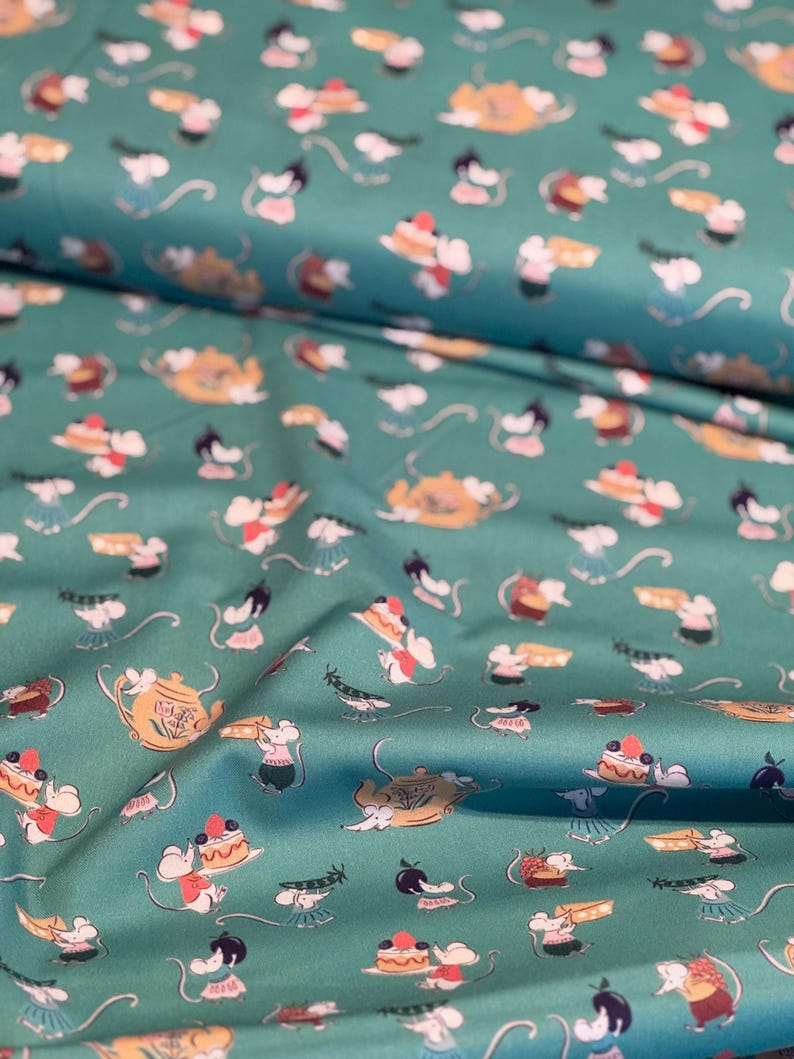 Afternoon Tea Louise Cunningham Cloud 9 Fabrics House Mouse Organic ...
