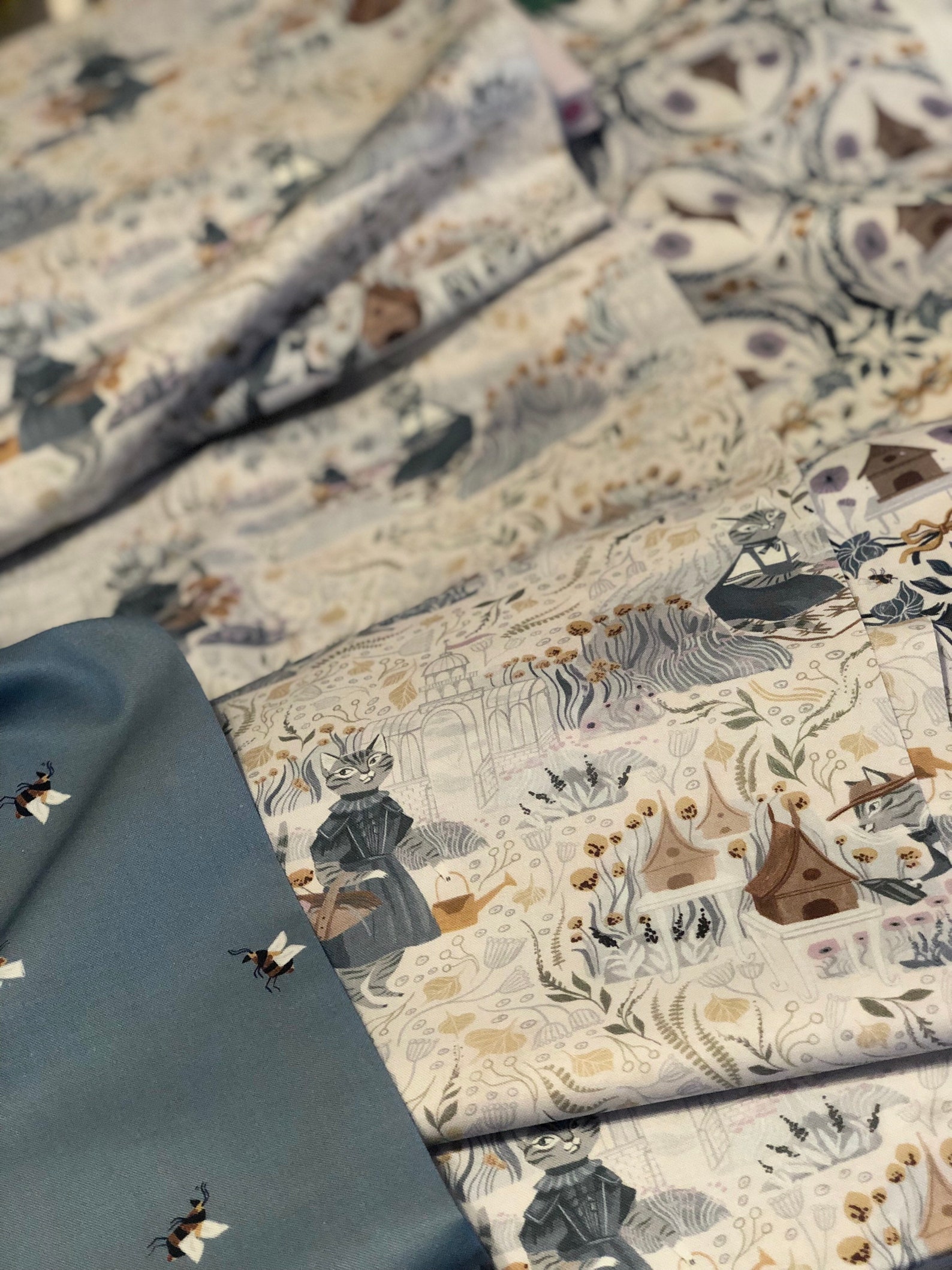 Gardenia Hives Fabric by Rae Ritchie for Dear Stella Fabrics Cottage ...