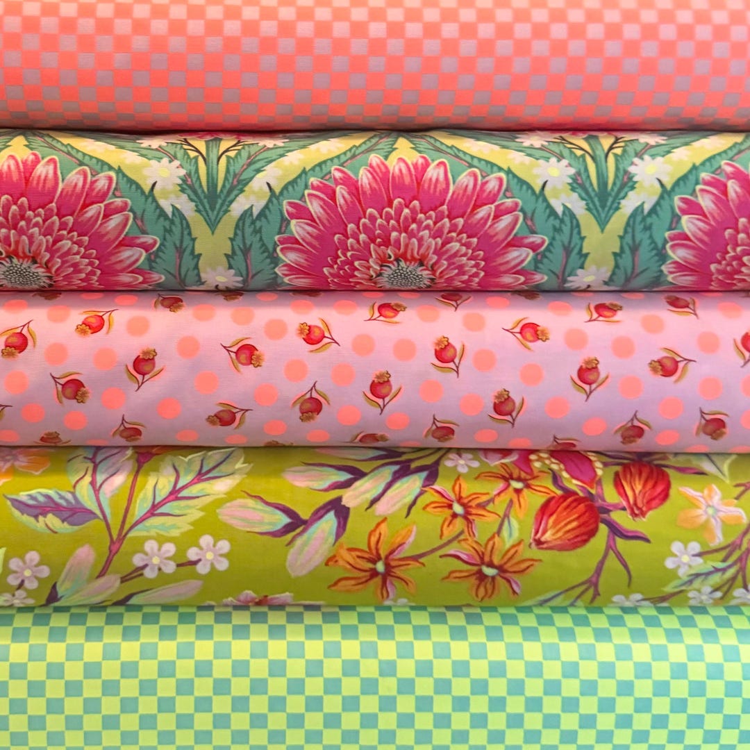 Tula Pink Untamed Fabric Bundle Free Spirit Fabrics Neon Quilt Cotton ...