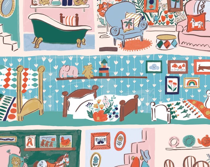 Home Louise Cunningham Cloud 9 Fabrics House Mouse Organic Cotton Quilt ...