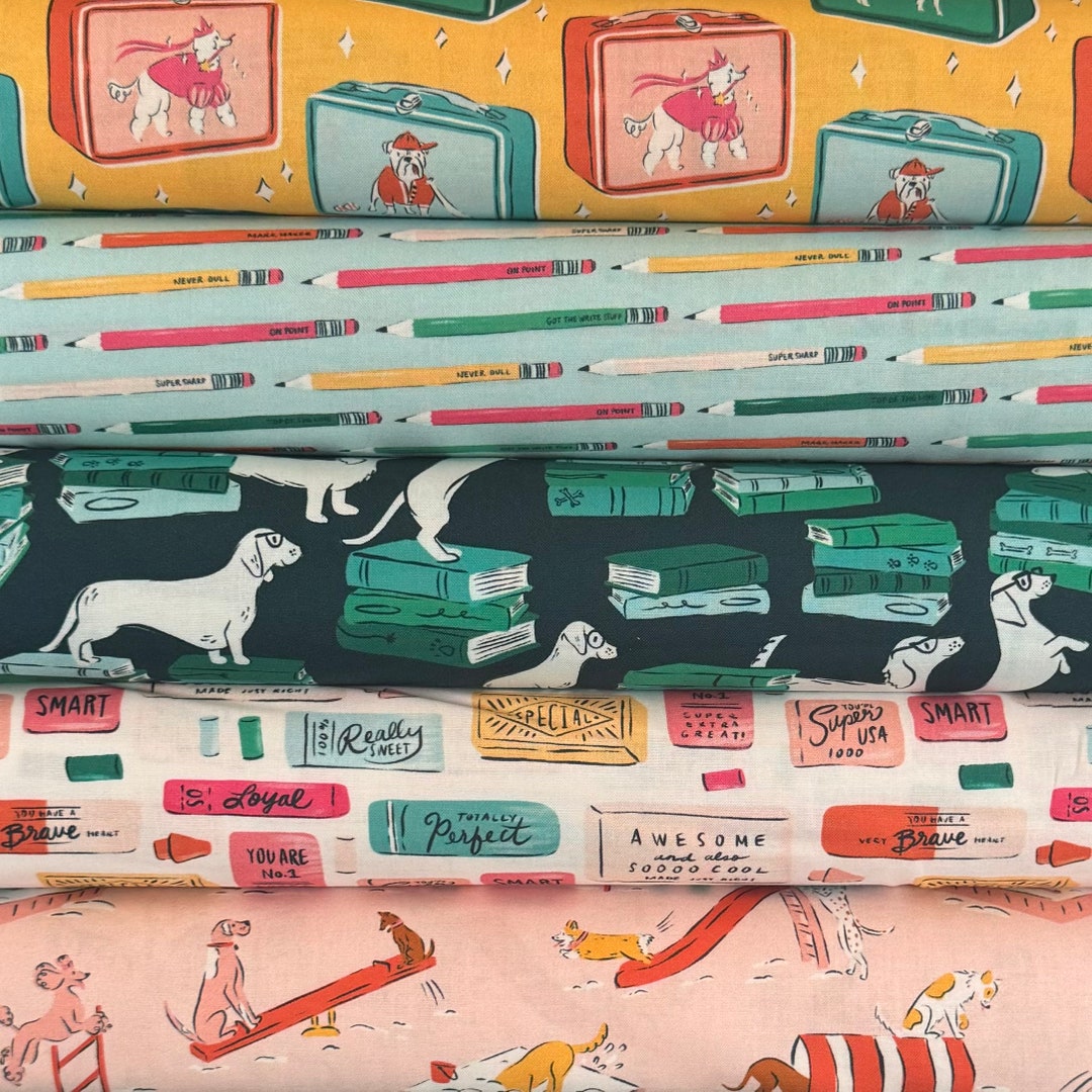 Teacher's Pet Fabric Bundle by Krissy Mast for Cloud 9 Fabrics Organic ...