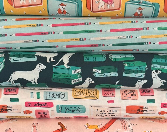 Teacher's Pet Fabric Bundle by Krissy Mast for Cloud 9 Fabrics Organic ...