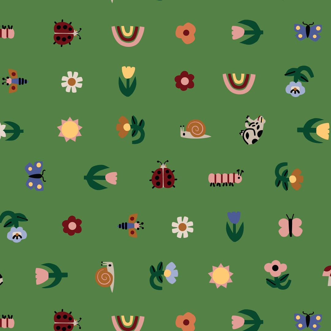 Tulip Creatures Fern Grove by Leah Duncan Cloud 9 Fabrics Organic ...