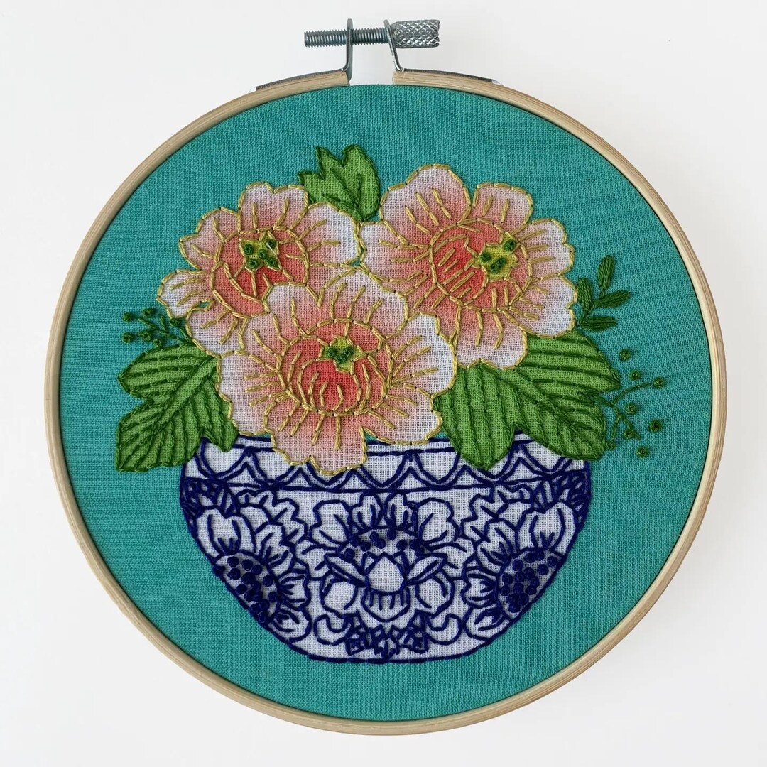 Peony Embroidery Kit by Rikrack Craft Kit for Beginner Fun Gift ...