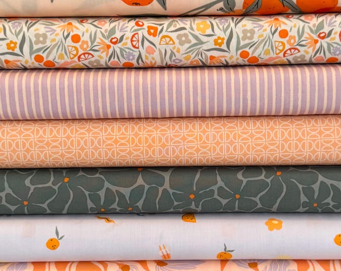 Tangerine Fabric Bundle Art Gallery Fabrics Quilt Fat Quarter Orange ...