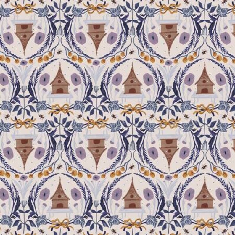 Gardenia Hives Fabric by Rae Ritchie for Dear Stella Fabrics Cottage ...