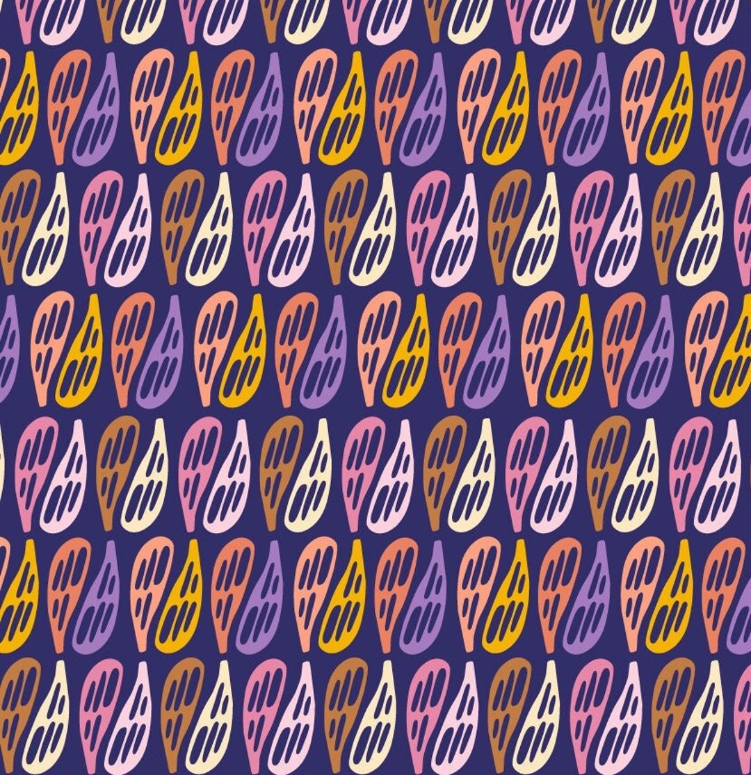 Purple Wings Fabric by Aster Sprig Colorful Fabrics Butterfly Quilt ...