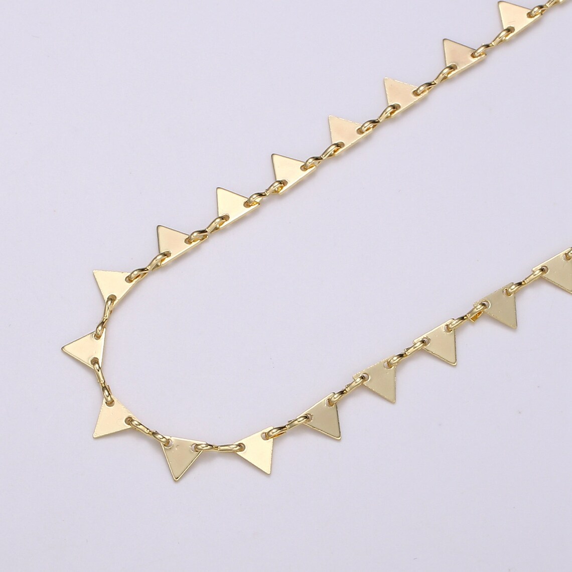Dainty Triangle Geometric chain by Yard Handmade chain | Etsy