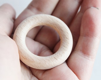 Set of 2 Unfinished Wooden finger rings 21 mm 0.82 | Etsy
