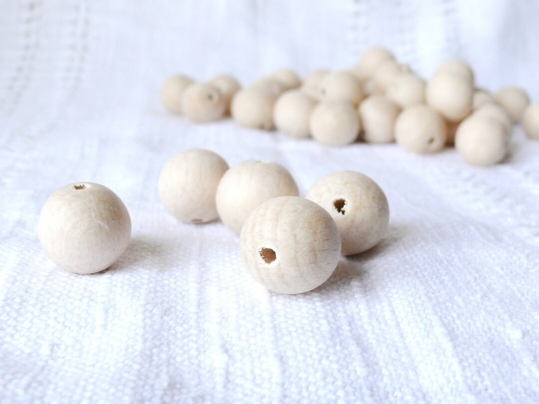 20 Mm Wooden Beads 50 Pcs Natural Eco Friendly R20mm - Etsy