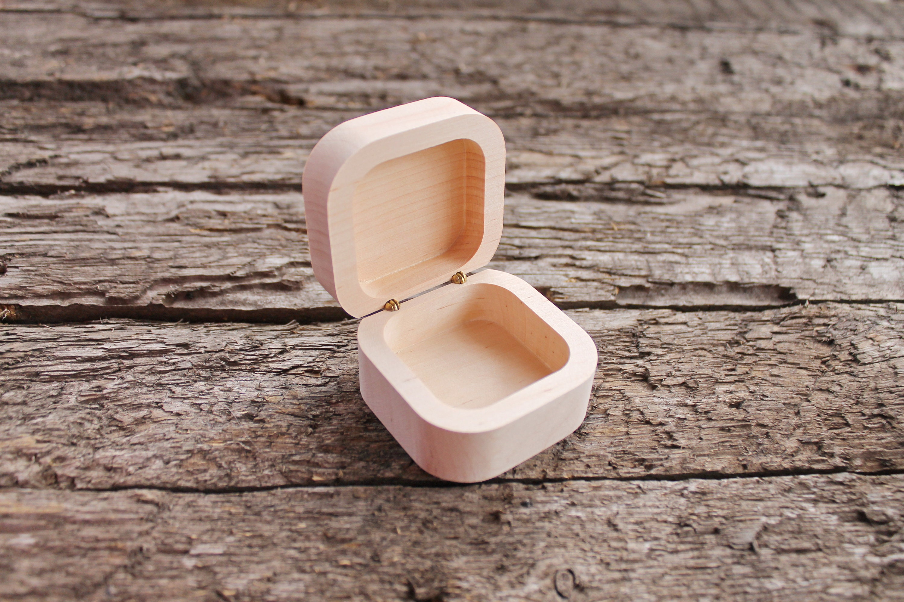 60 Mm - Wedding Ring Box - Square Unfinished Wooden Box 60x60 Mm ...