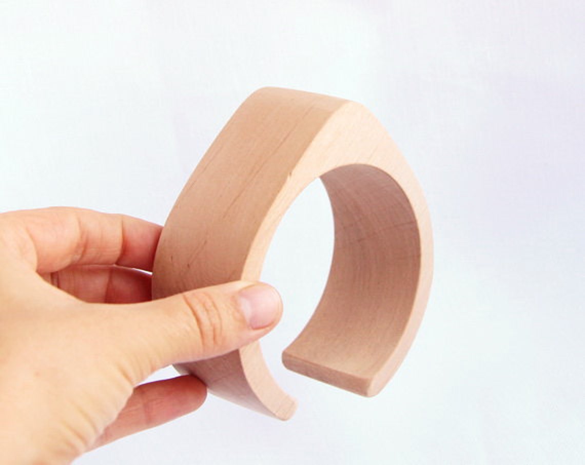 35 Mm Wooden Cuff Unfinished Drop Shape - Natural Eco Friendly TA35 - Etsy