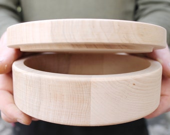 Round Unfinished Wooden Box With Cover Natural, Eco Friendly 60 Mm ...