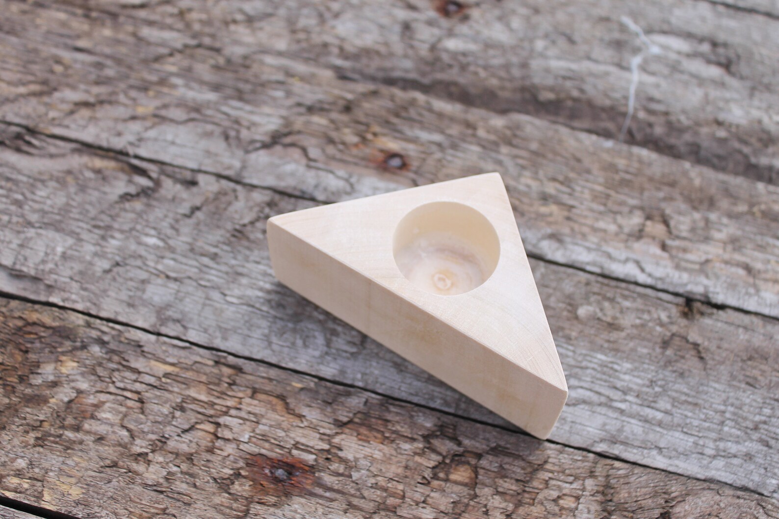 Triangle Unfinished Wooden Box, Flowerpot, Planter - Natural, Eco ...