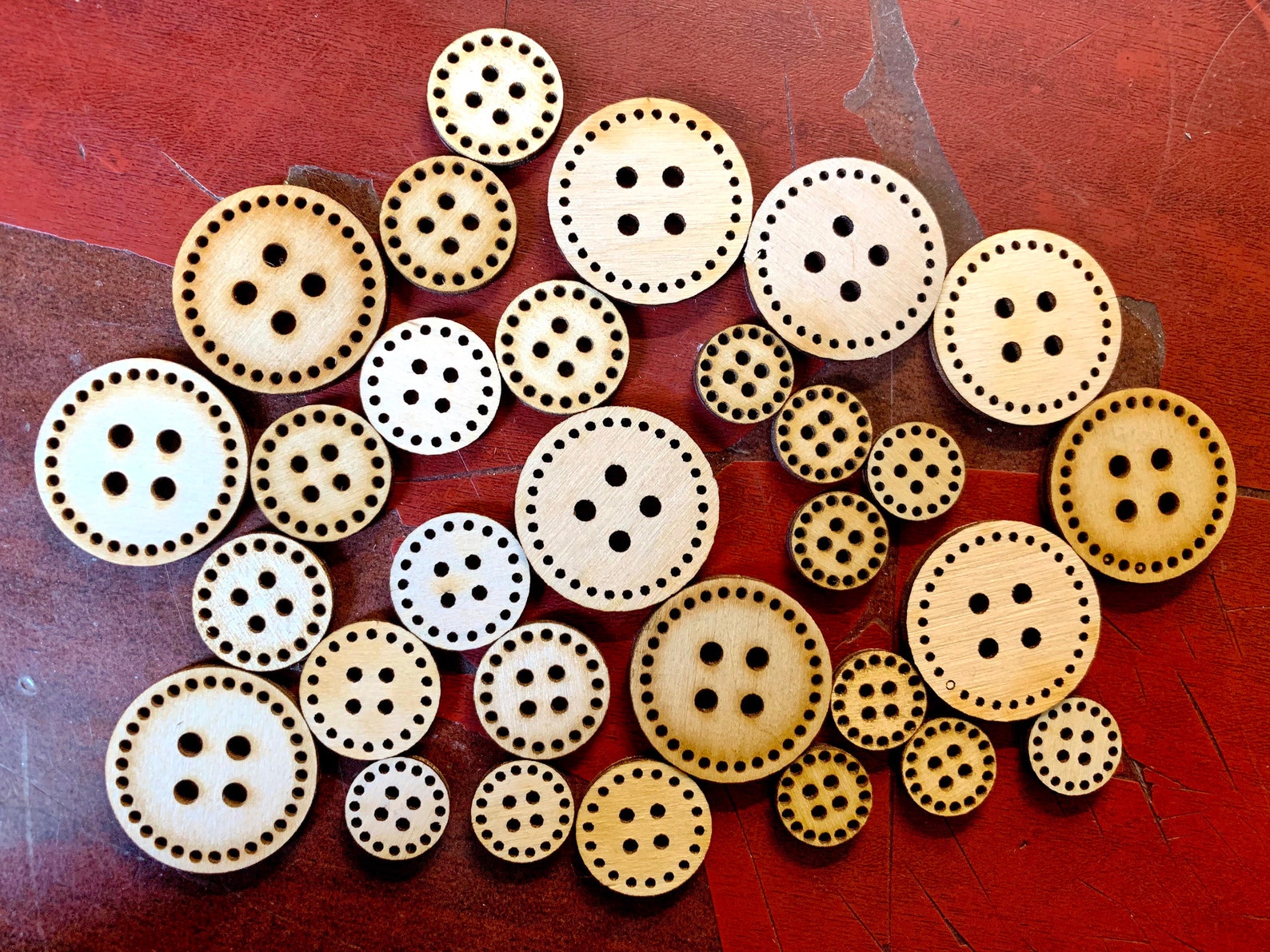 Set of 10 Unfinished Laser Cut Round Buttons 30 Mm 1.2 - Etsy