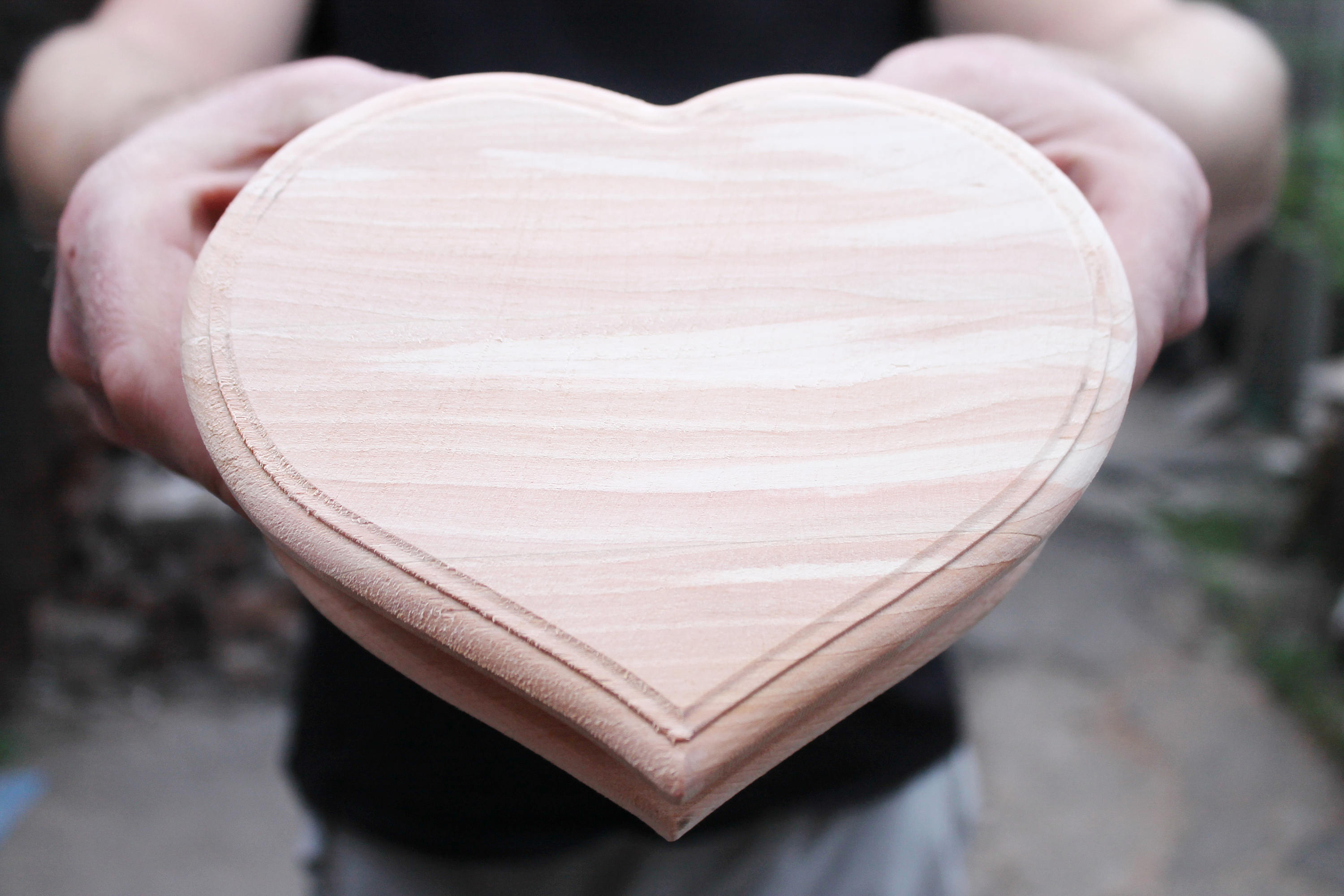 Big Heart-box unfinished wooden box 165 mm x 130 mm with | Etsy