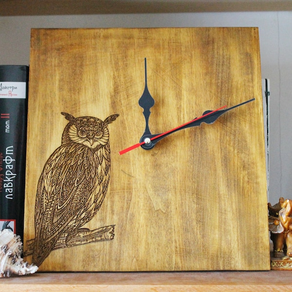 Wooden Owl Clock - Etsy