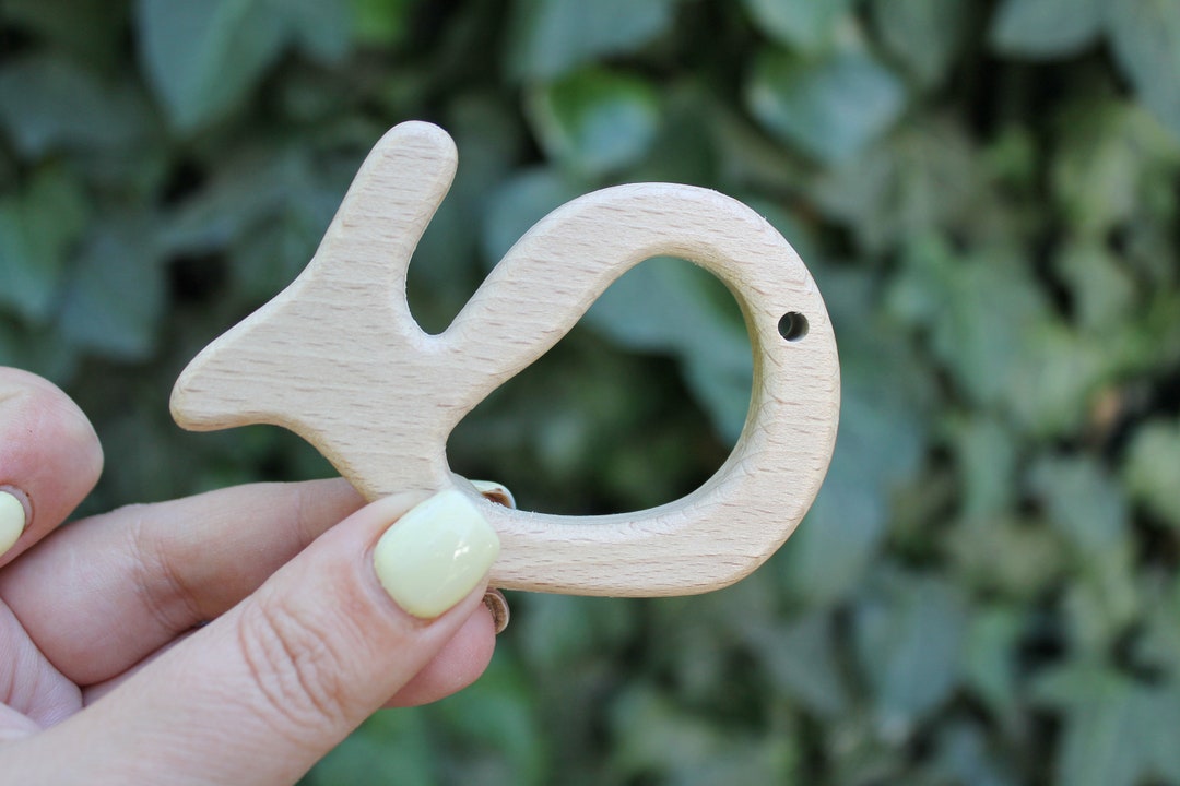 Whale-teether, Natural, Eco-friendly - Natural Wooden Toy - Teether ...