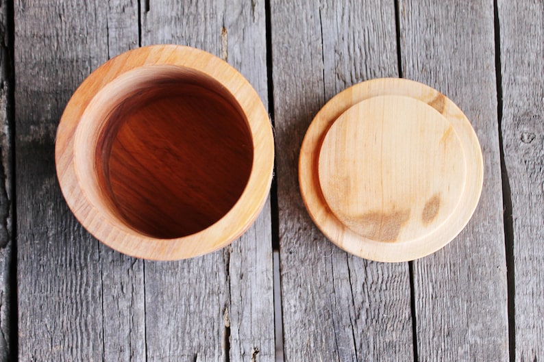 100 mm x 100 mm round unfinished wooden box boiled in olive | Etsy