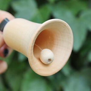Wooden Bell 65 Mm - Unfinished Wooden Bell - With Bead Tongue ...